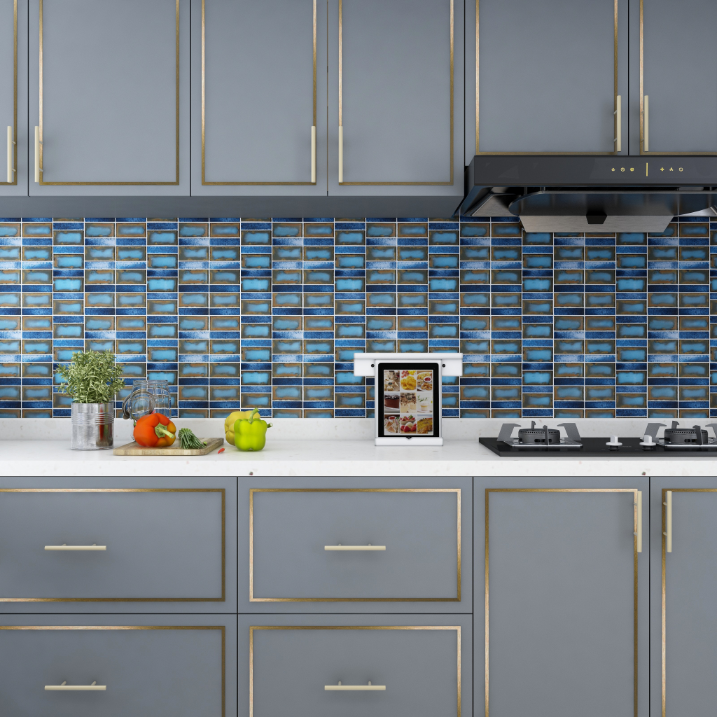 Mosaico Pared Cocina y Baño Efecto Piedra Nagoya Blue 30x30 cm Interior ...